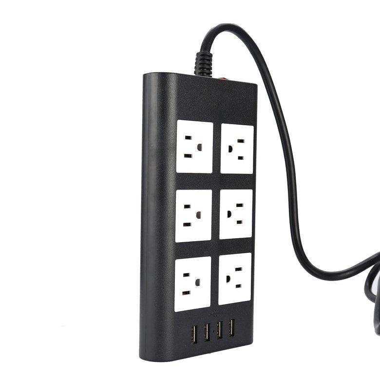 ABC 6 Outlets 4 USB Ports USB Electronic Power Strip Socket Surge ...