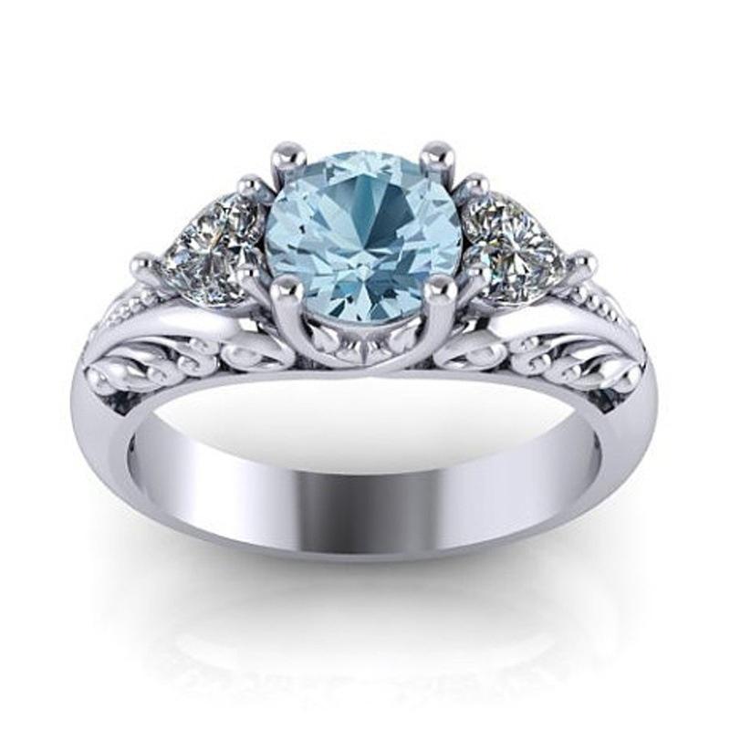 Buy Exquisite Luxury Round Floral Ring Jewelry Women Engagement Party ...