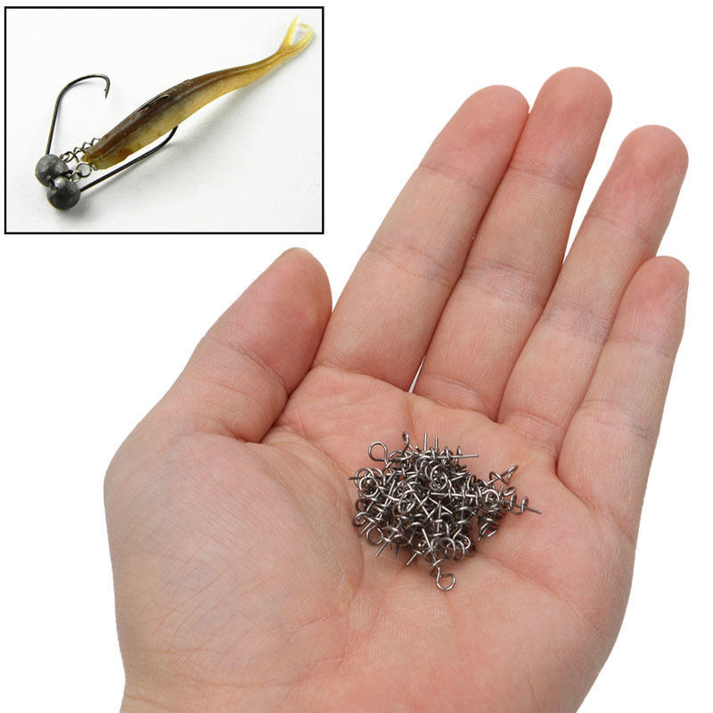 Buy 25Pcs Fishing Lures Pin Spring Fixed Latch Needle Soft Worms Bait ...