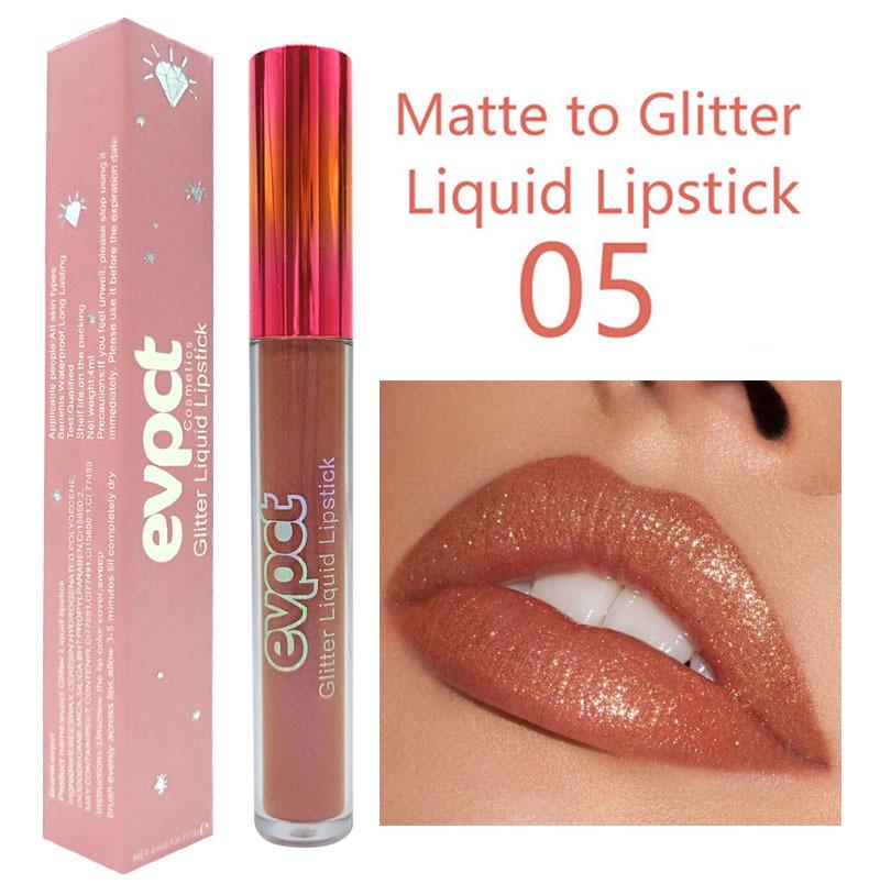 Buy Evpct Diamond Shimmering Matte Color Changing Metallic Lip Gloss ...