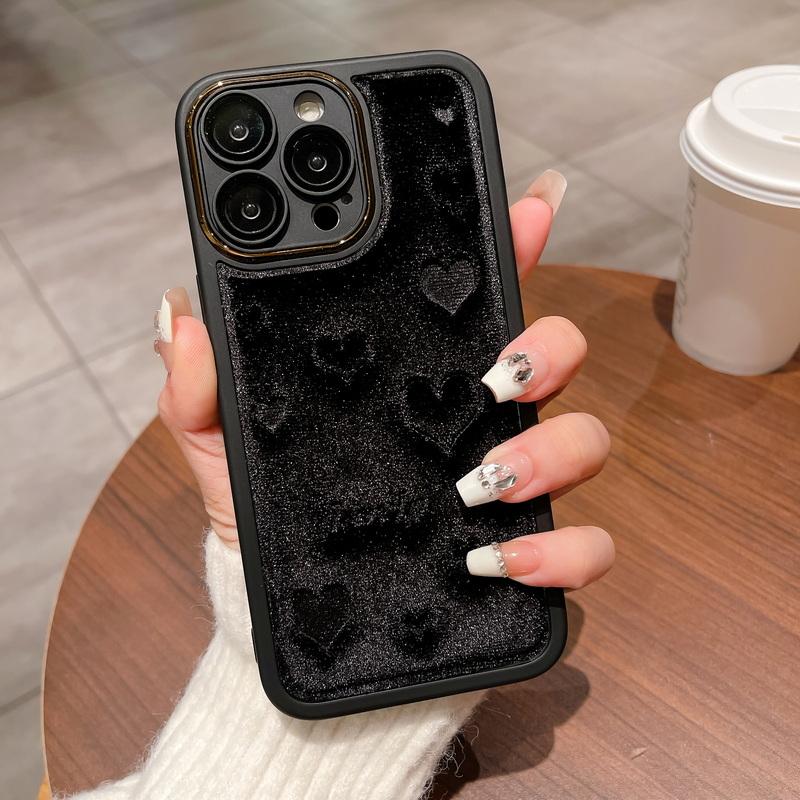 Cheap Small Heart Flannel Phone Case For iPhone 15 Pro Max 14 13 12 11 ...