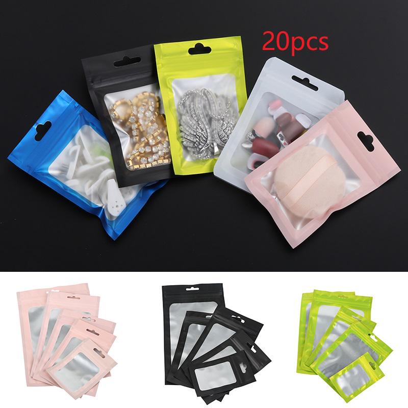 Buy 20Pcs Plastic Zipper Pouches Aluminum Foil Matte Zip Lock Bags ...