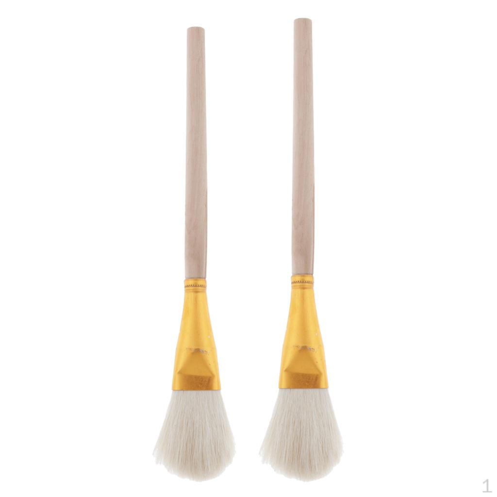 Cheap 2Pieces Wooden Brush Soft Hair Sweep Mop Leaf Foil Sweeping Art ...