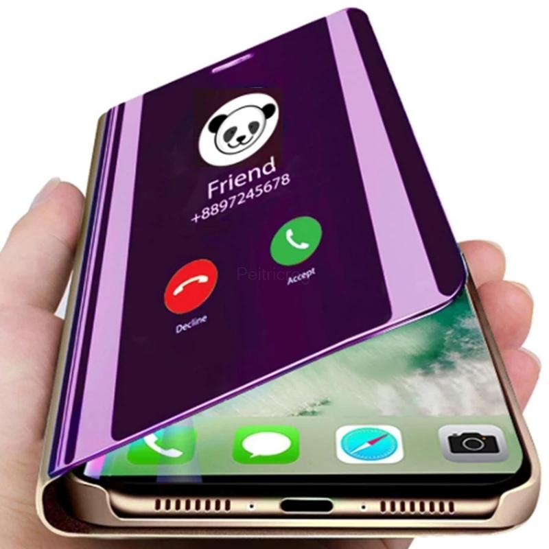 Cheap Smart Mirror Flip Samsung Galaxy S10 S20 S21 iPhone 12 13 11 X XR ...
