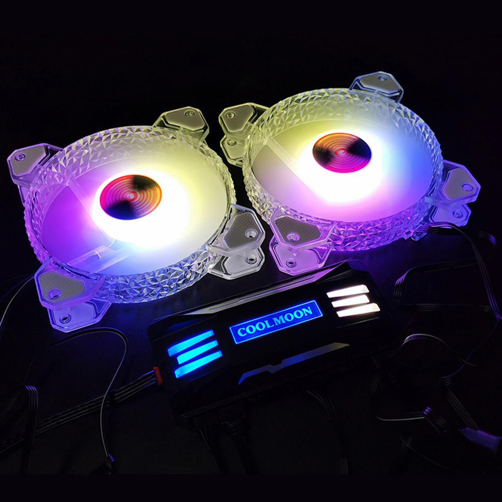 COOLMOON ARGB Controller 4Pin PWM 5V 3Pin ARGB Cooling Fan Smart Remote ...