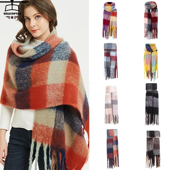 Buy Women's Fashion Long Shawl Big Grid Winter Warm Large Scarf Wrap ...