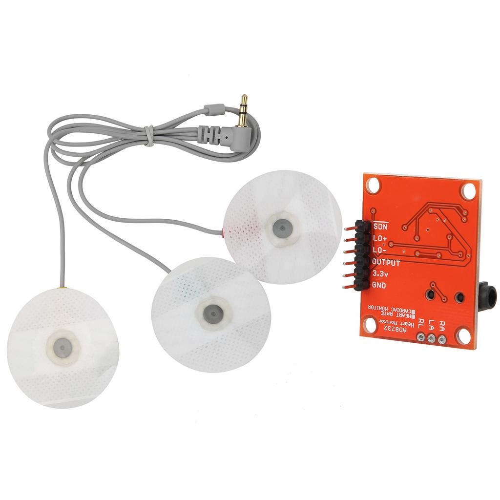 AD8232 Modul Sensor Kit Pulsmesser Messung mit Elektrodenleitung DC3.3V ...