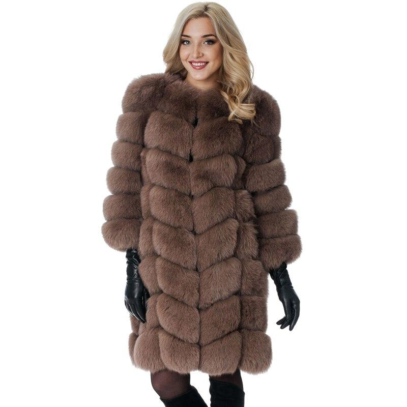 Buy Medium Long Fake Fox Fur Jacket Women Winter Faux Fox Fur Jackets ...