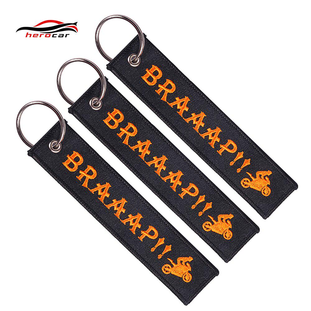 Cheap Fashion BRAAAP Keychain for llaveros Keychains Embroidery Key ...
