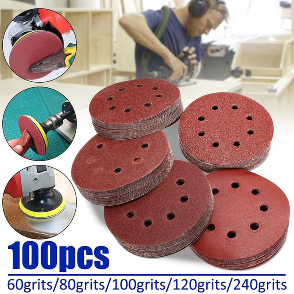 Buy Grit Round Shape Sanding Discs Buffing Sheet Sandpaper 8 Hole ...