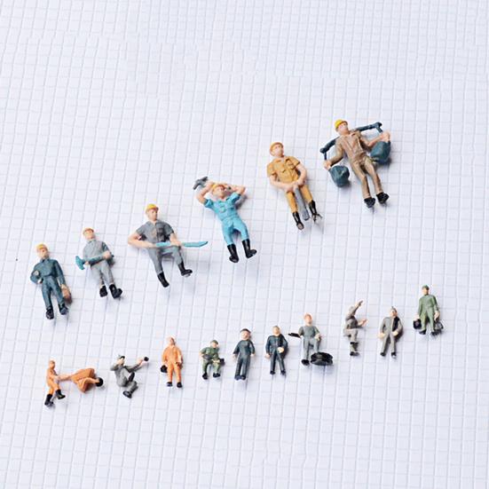 Buy 5Pcs 1/43 1/87 Mini Construction Worker Figure Train Model DIY ...