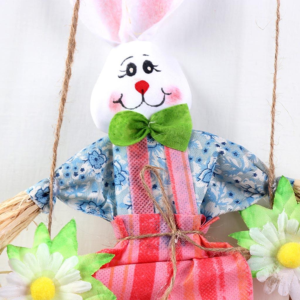 Buy Rabbit Swing Pendant Scarecrow Double Bunny Easter Doll at ...