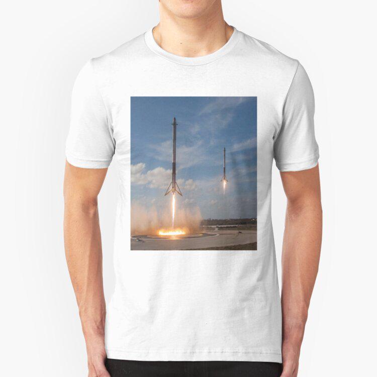 Falcon Heavy Demo Flight-Courtesy of Space X Cotton White Tees Summer ...