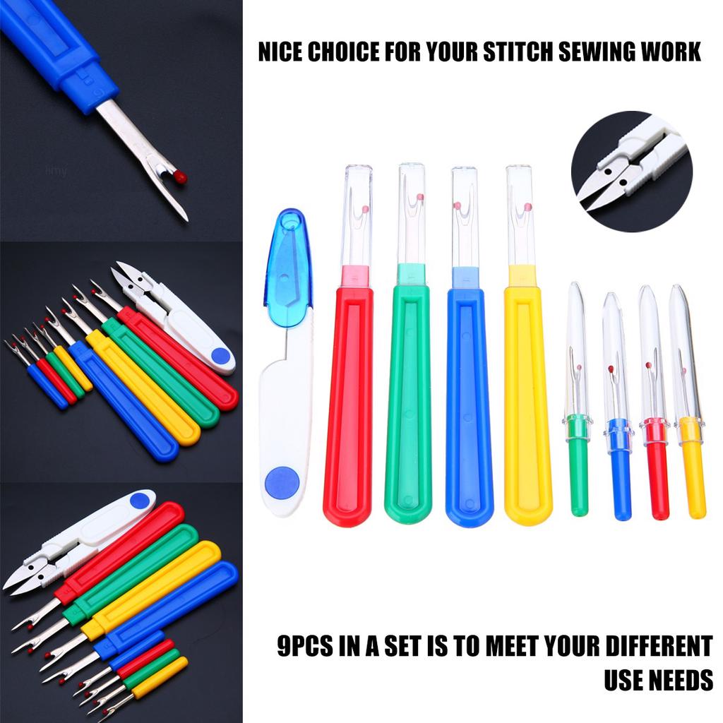 Buy Peigu 9pcs New Seam Ripper Stitch Unpicker Sewing Tool Plastic ...