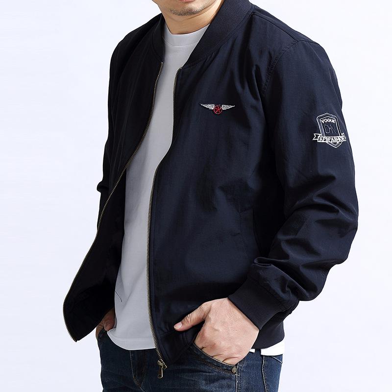 Buy Men's Casual Collar Jacket Flight Suit Men's Large Size Jacket Fat ...