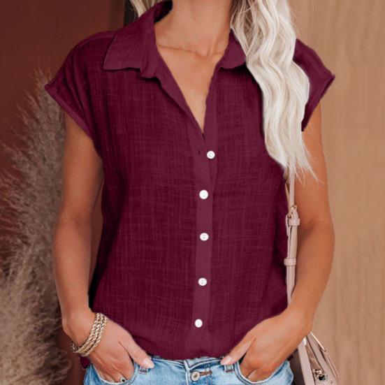 Купить Женская рубашка с отложным воротником и коротким рукавом ...