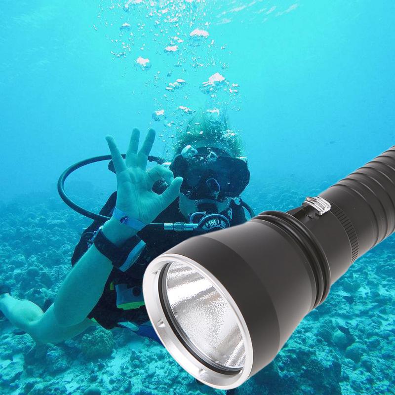 Buy XHP70 Yellow Light 4000 Lumens Diving Flashlight Underwater 100M ...