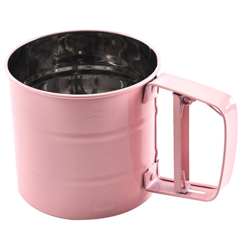 Cheap Stainless Steel Pink Sieve Cup Powder Flour Baking Tool Icing ...