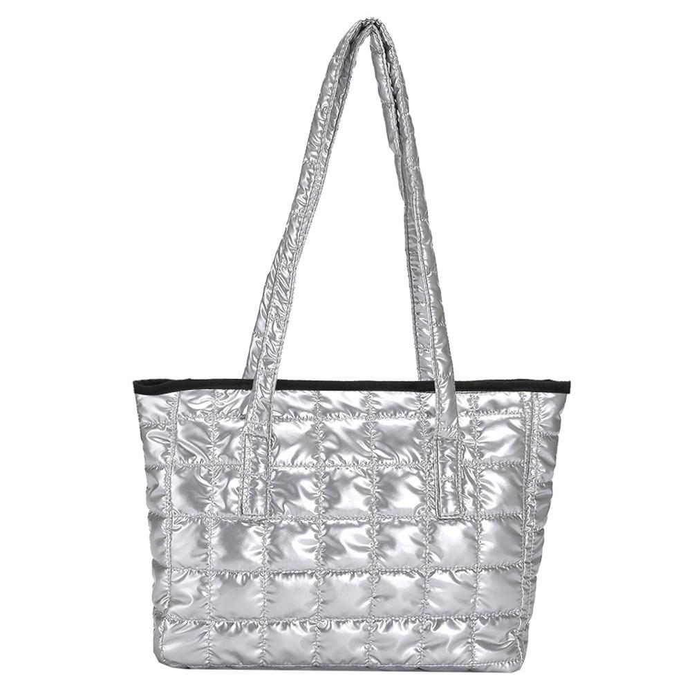 Buy Fashion Women Shopping Bags Solid Color Cotton Padded Shopping ...