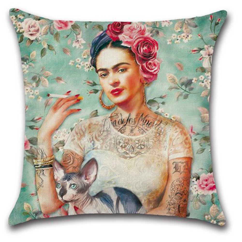Cheap Frida Kahlo Cotton Linen Throw Pillow Case Throw Cushion Cover ...
