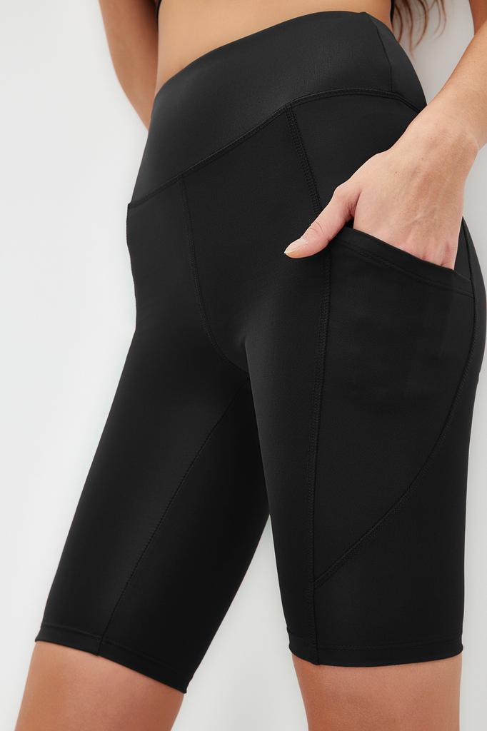 Buy Black Slimming High Waist Pocket Detailed Sport Biker Leggings ...