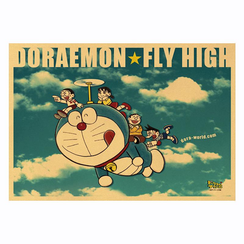 Buy Anime Doraemon Model B Kraft Paper Poster Cafe Bar Decoration ...