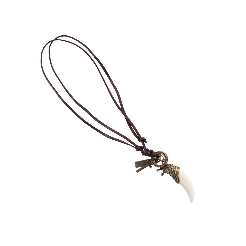 Wolf's Fang Shaped Pendant Necklaces Stylish Long Sweater Necklace ...