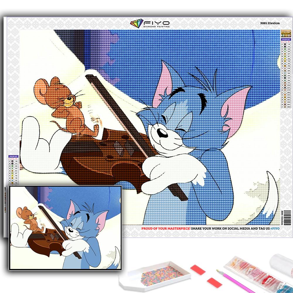 Buy 5D DIY Diamond Embroidery Tom and Jerry Diamond Painting Mosaic ...