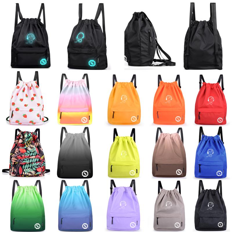 Waterproof Drawstring Travel Sport Nylon Cinch Gym Bag Backpack String ...