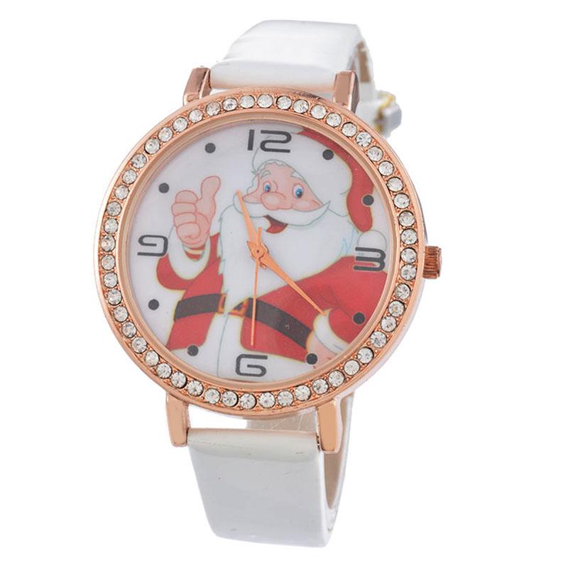 Buy Christmas Elderly Watches Women Simple Clock Rhinestone Dial ...