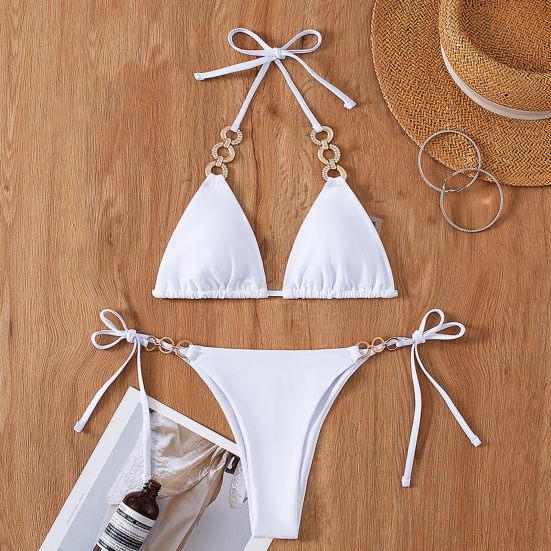 Buy 2 Pcs/Set Lightweight Beachwear Cute Quick Dry Solid Color Summer ...