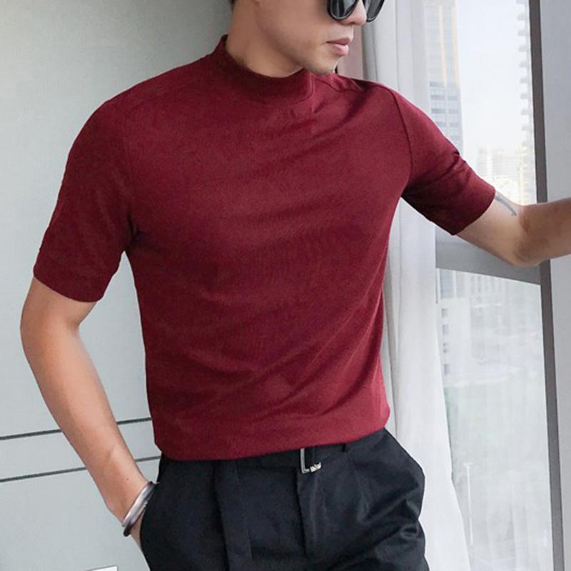 Buy INCERUN Summer Formal Mens Fashion Basics Short Sleeves T Shirts ...