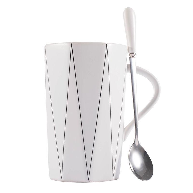 Buy Ceramic Mug Mug With Lid Spoon Men And Women Coffee Cup Household ...