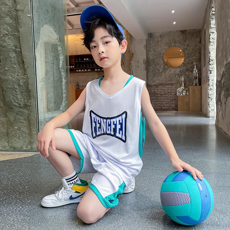 Boys Summer Basketball Vest Vest Suit Big Boy Two-piece Primary School ...