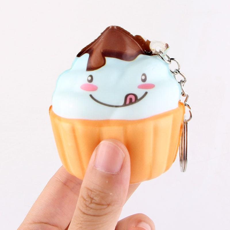 Buy Random Squishy Slow Rising Color Printing Scented Cake Pendant Key ...
