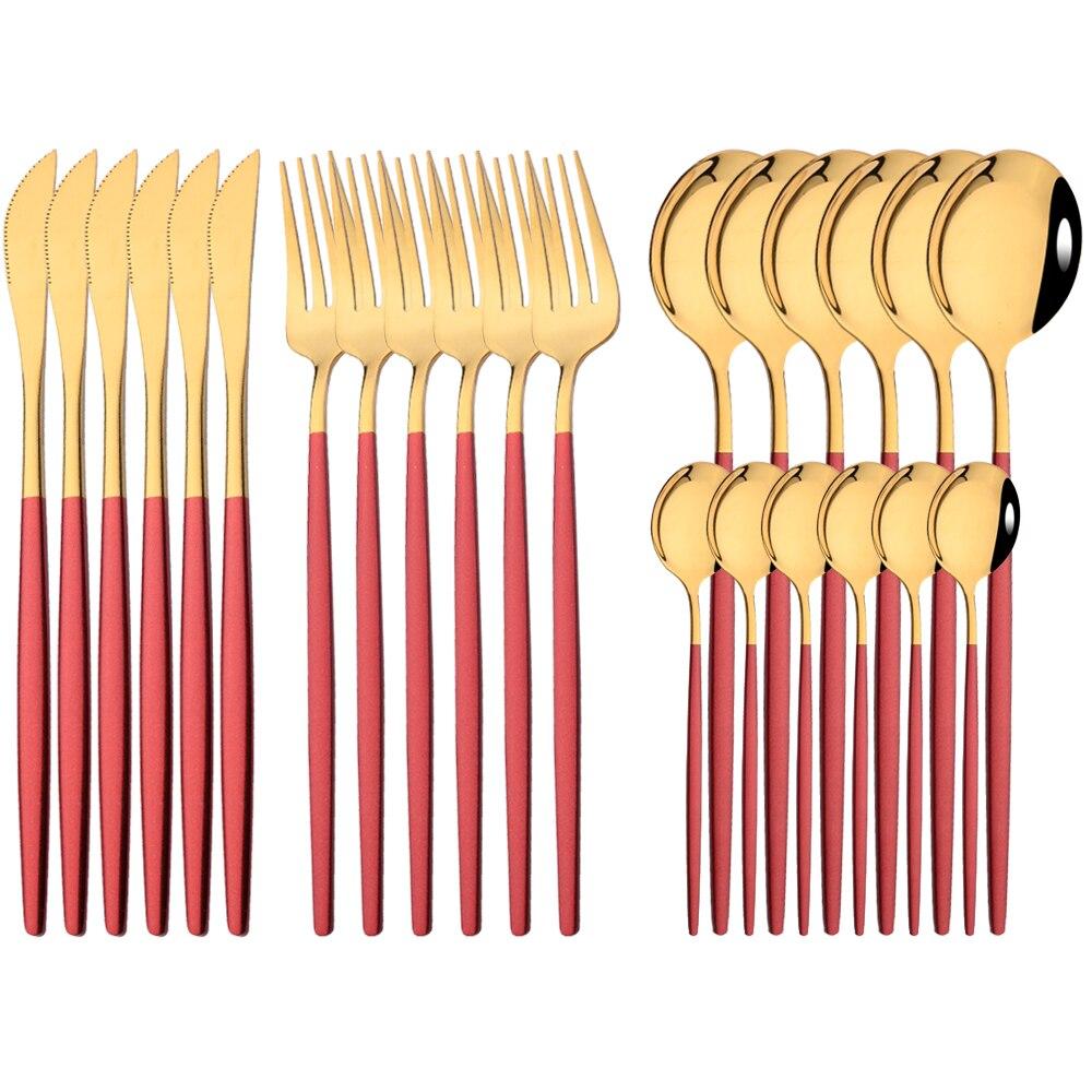 Buy 24pcs Western Style Dinnerware Set Stainless Steel Cutlery Set Fork ...