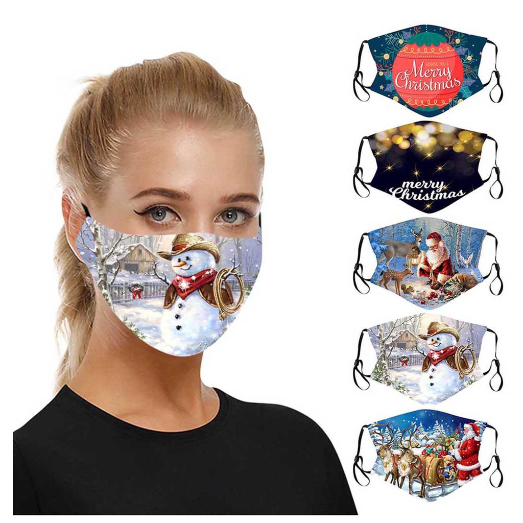 Buy SOC 5PCS Adult CSOCistmas Face Mouth Mask Adjustable Sport Outdoor ...