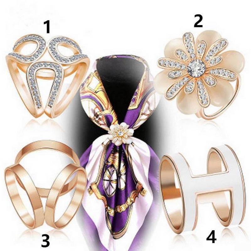 Buy Ladies Pearl Brooch Simple Scarf Buckle Clip Full Rhinestone Hollow ...