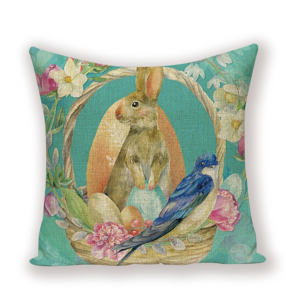 Cheap Rabbit Hare Decorative Cushion Cover Cartoon Animal Farmhouse ...