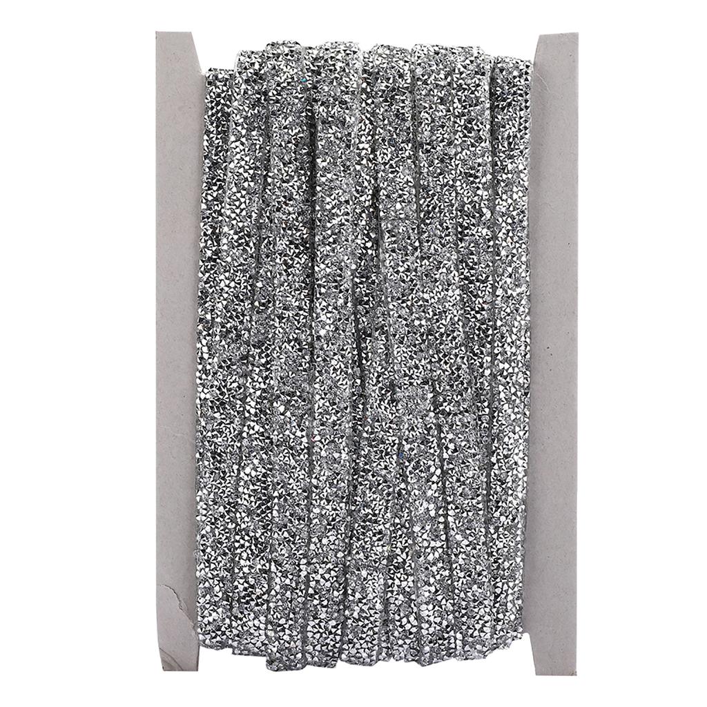 1cm 10Yard Gümüş Alt Rhinestone Trim Giyim Telefon Kabuğu Dekoratif DIY ...