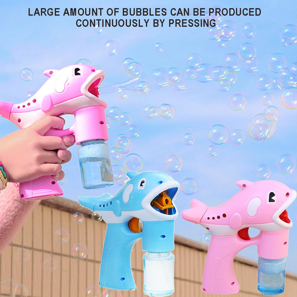 Buy Children's Toys Automatic Cartoon Dolphin Bubble Machine Lights ...