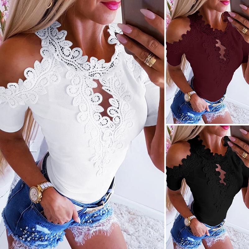ZANZEA Sexy Women Off Shoulder Low Cut Shirt Tops Slim Stretchy Blouse ...
