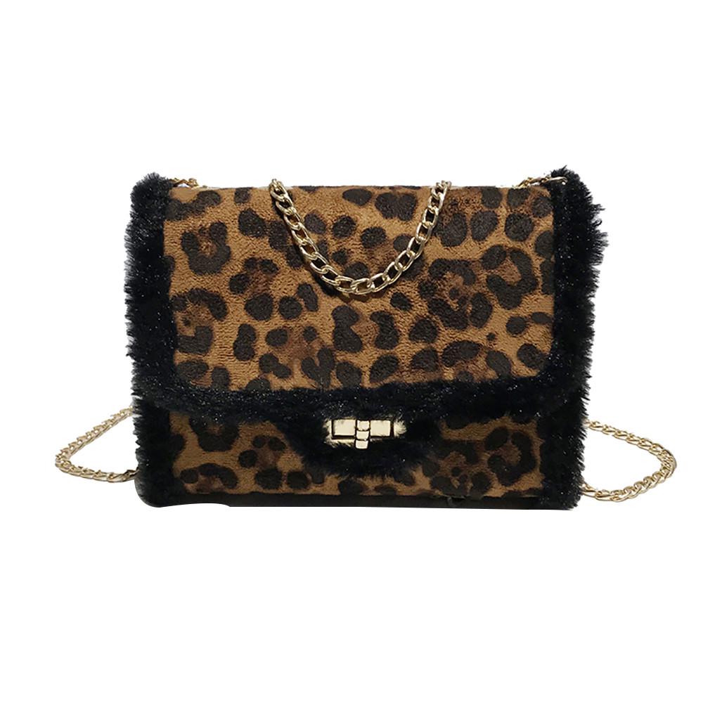Buy Women Leopard Small Bag Wild Fur Bag Shoulder Messenger Bags at ...