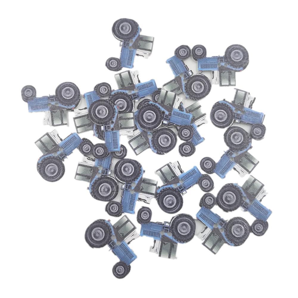 50Pcs Mini Cards Sewing Wooden Buttons Tractor Scrapbooking Art Craft ...