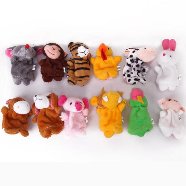 Buy 12Pcs Chinese Zodiac Animal Finger Puppets Soft Plush Learn Play ...