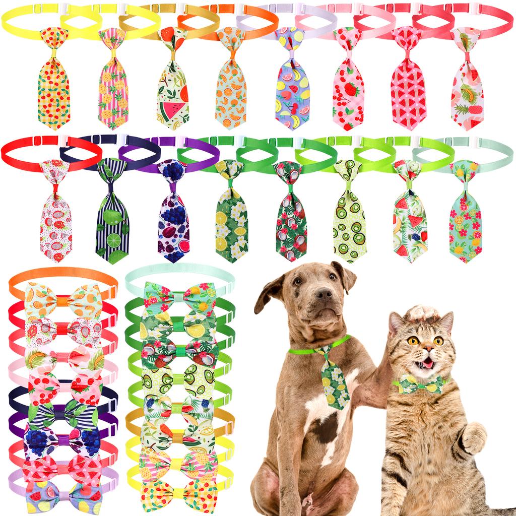 Buy 32Pcs Dog Neckties Collar Set Pet Bowtie Neck Ties Adjustable Pet ...