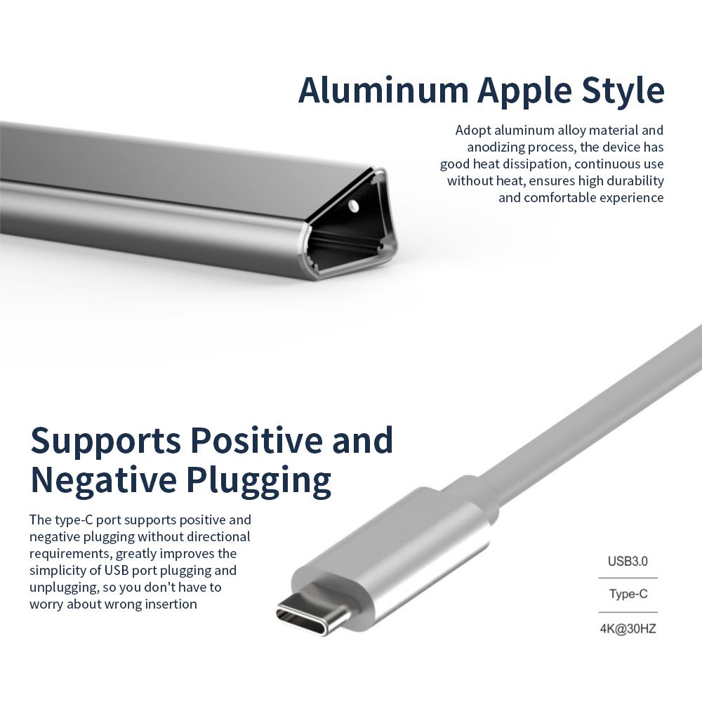 4-In-1 Multifunctional Type-C Adapter Type-C To 4k*2k Hd Port 2 Usb 3.0 ...