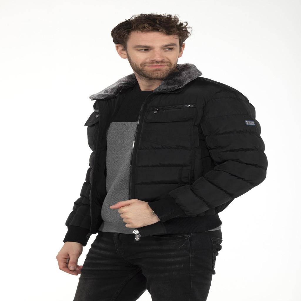 Buy G-FOX Men's Short Hoodless Padded Windproof Classic Puffer Jacket ...