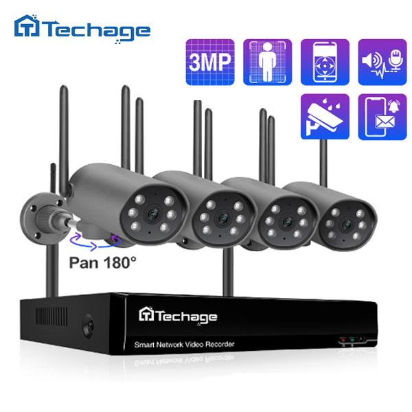 Buy Techage H.265 8CH 3MP Wireless Video Security Camera System Outdoor ...
