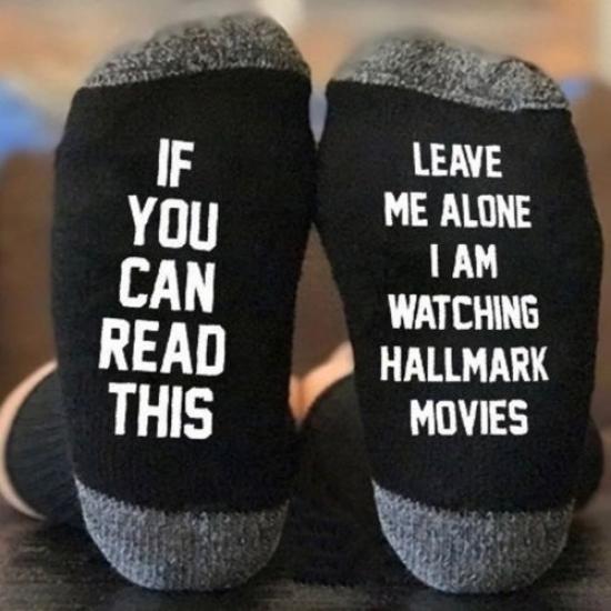 Buy Adult Funny Hallmark Movies Socks Leave Me Alone I Am Watching ...